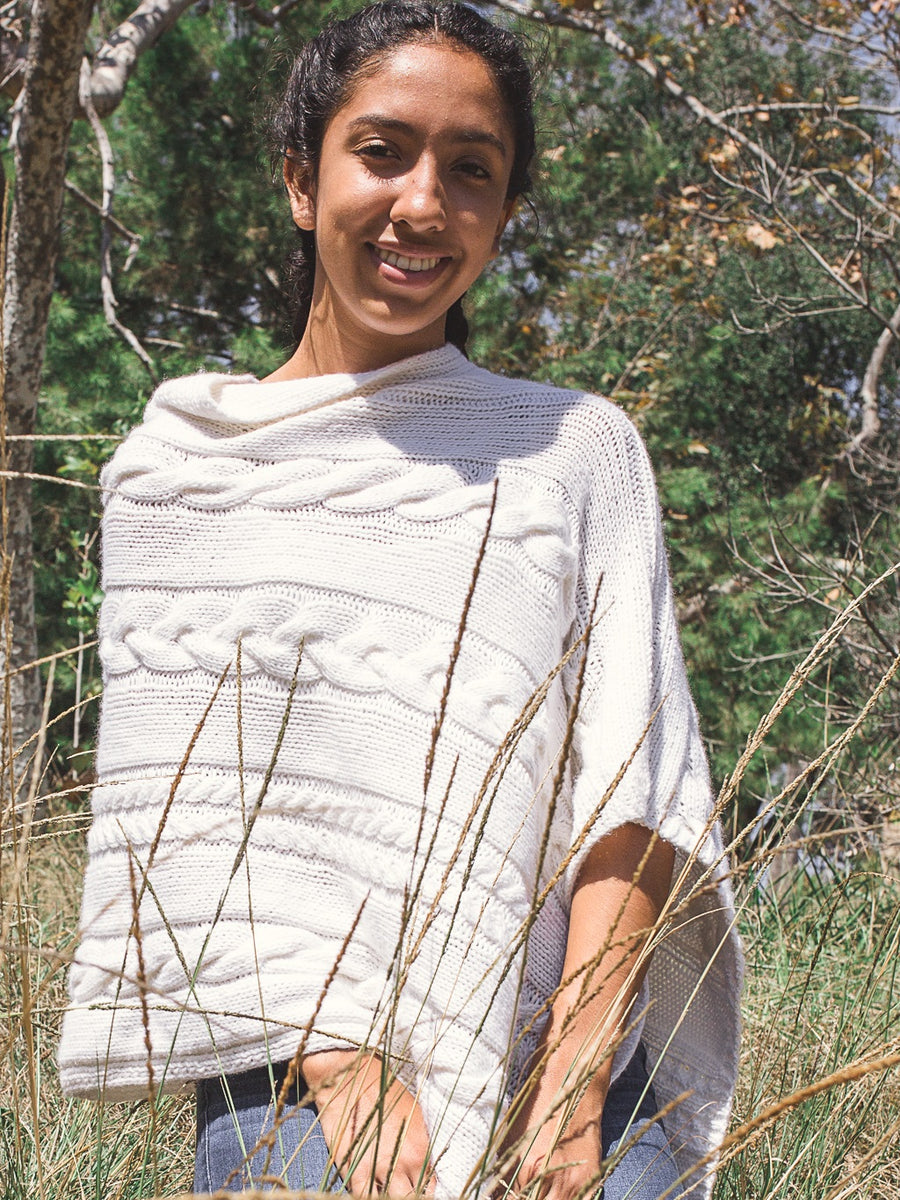Kendra Cashmere Cable Poncho Kit– Jennifer Knits